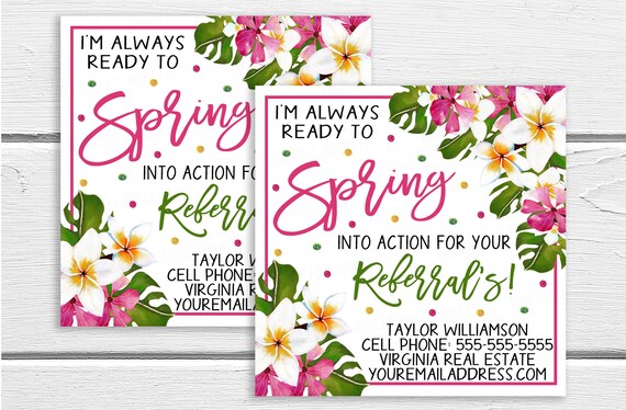 Spring Pop-by Tags, Ready To Spring Into Action For Your Referrals ...