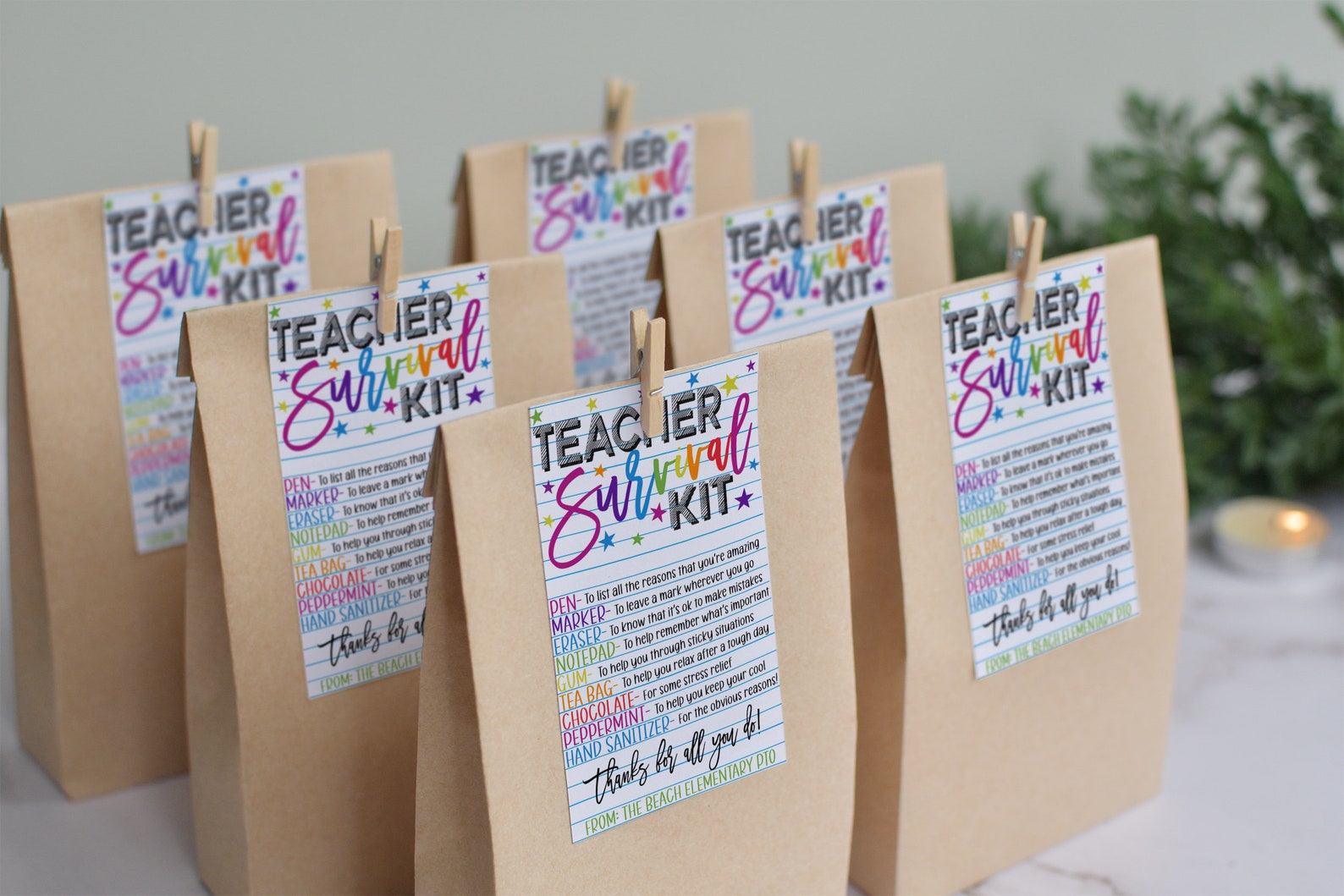 Teacher Survival Kit Gift Tag, Welcome Back Gift for School Teachers ...