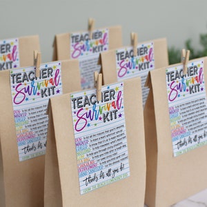 Teacher Survival Kit Gift Tag, Welcome Back Gift for School Teachers ...