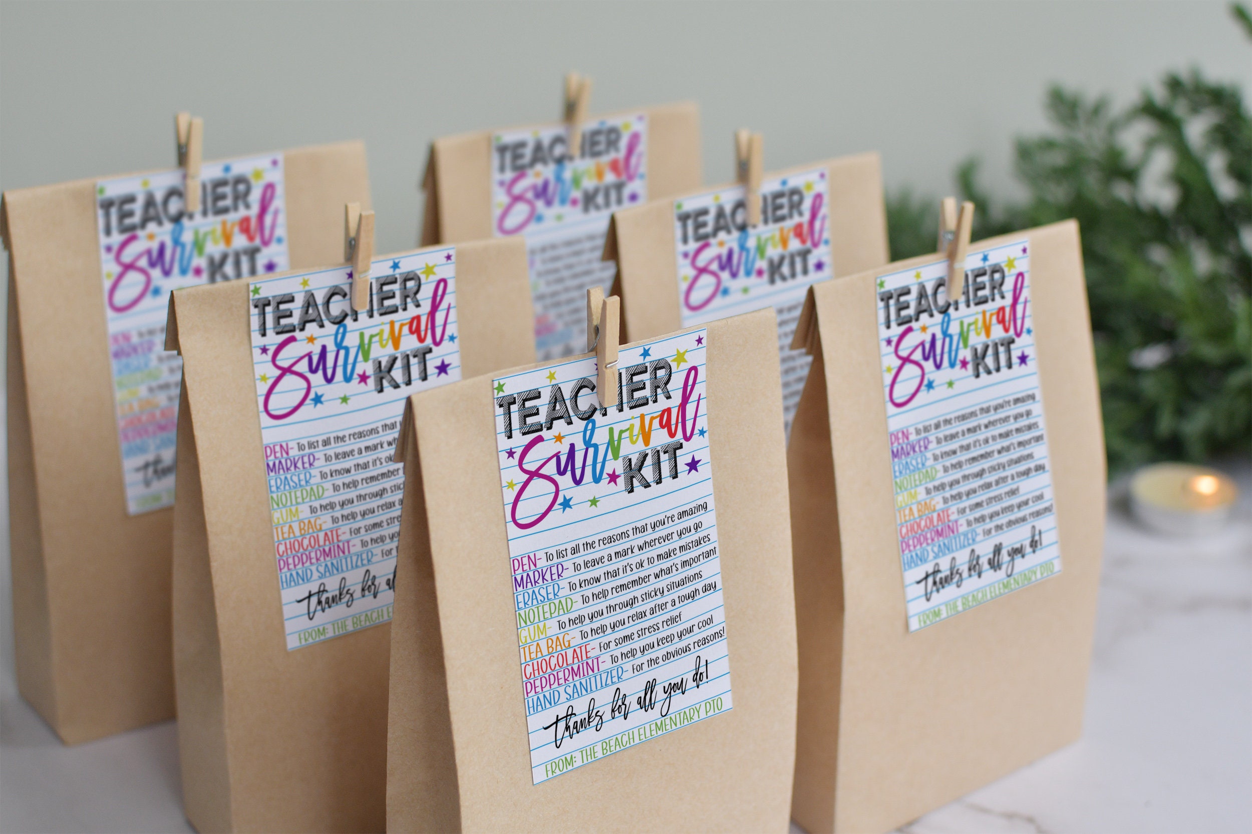 Teacher Survival Kit Gift Tag Welcome Back Gift for School - Etsy