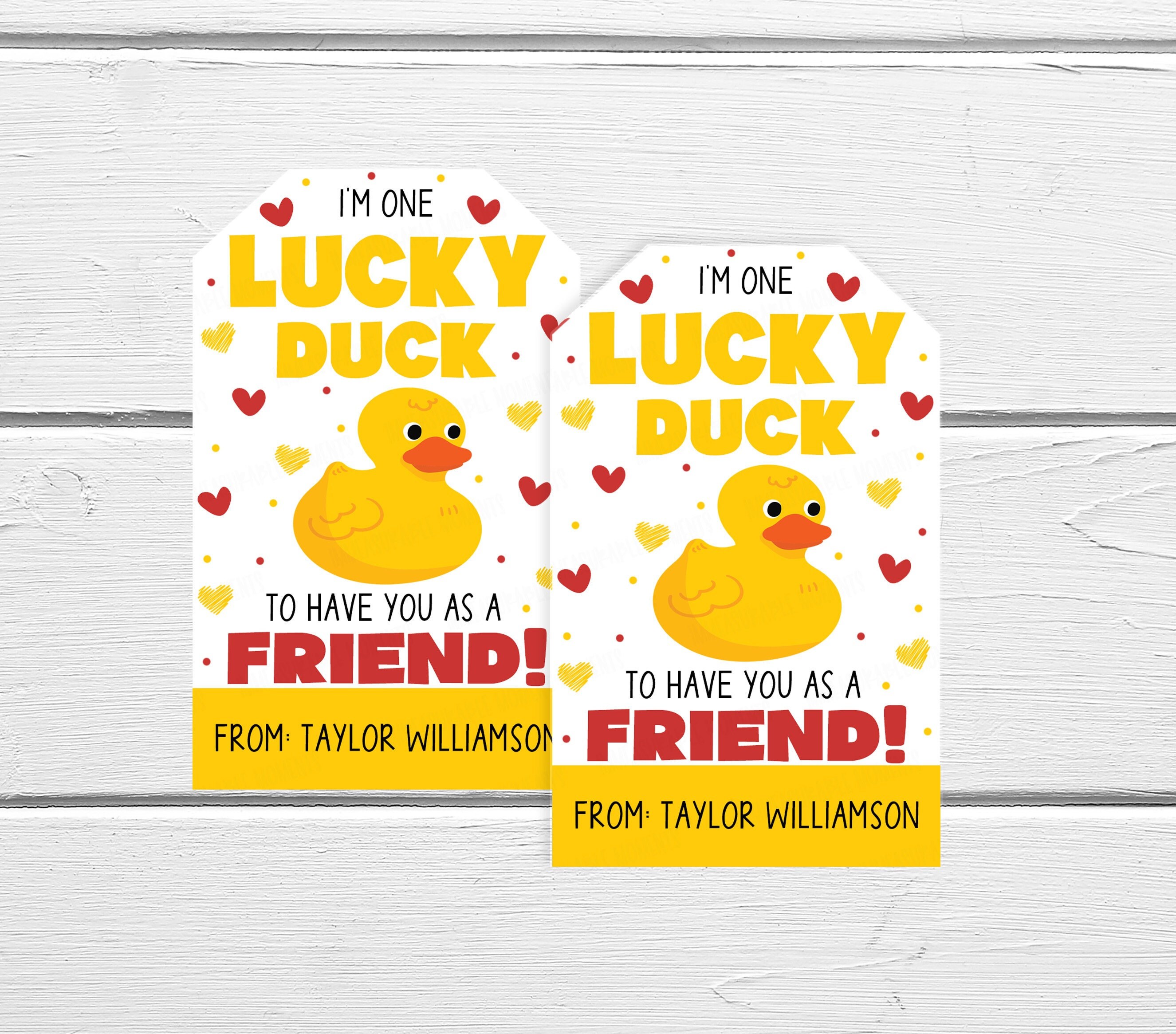 Rubber Duck Gift Tag Editable Valentine Daycare Preschool - Etsy