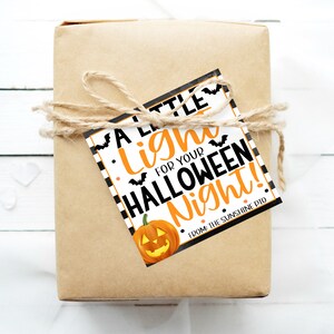 Halloween Glow Stick Gift Tag, A Little Light for Halloween Night, Gift ...
