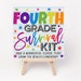 Fourth Grade Survival Kit Gift Tag, 4th Grade Printable Editable Label ...