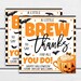 Halloween Appreciation Caffeine Gift Tag, A Brew for You, Coffee Latte ...
