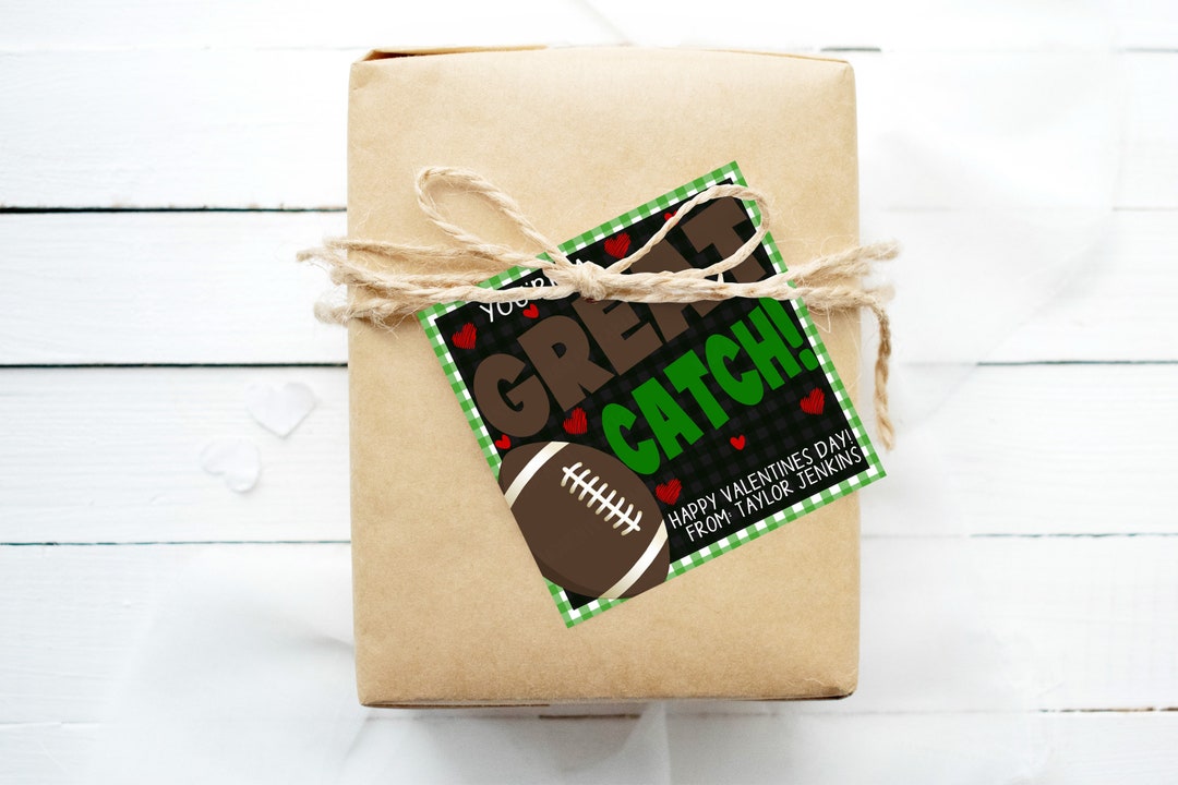 Valentine Football Gift Tags, Editable Sports Ball Gift Tag, DIY You ...