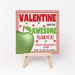 Valentine Applesauce Gift Tags, Editable Applesauce Pouch Label, You're ...