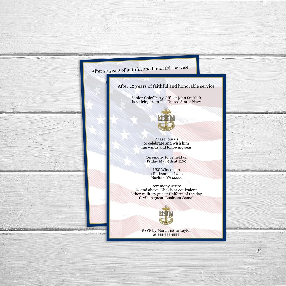 Editable E9 Master Chief Retirement Invitation DIY US Navy | Etsy