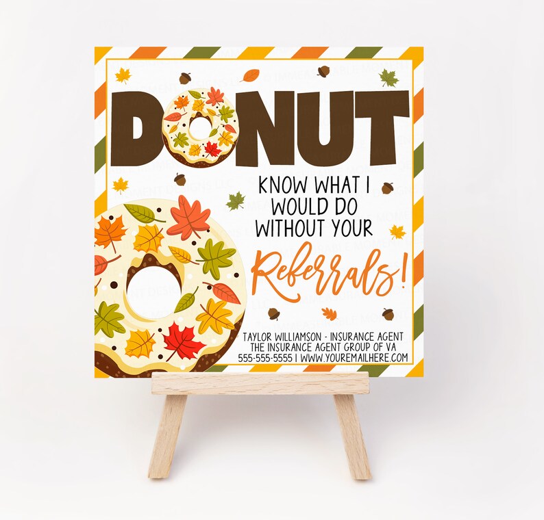 Fall Donut Pop-by Gift Tag, Autumn Donut Know What I Would Do Without ...