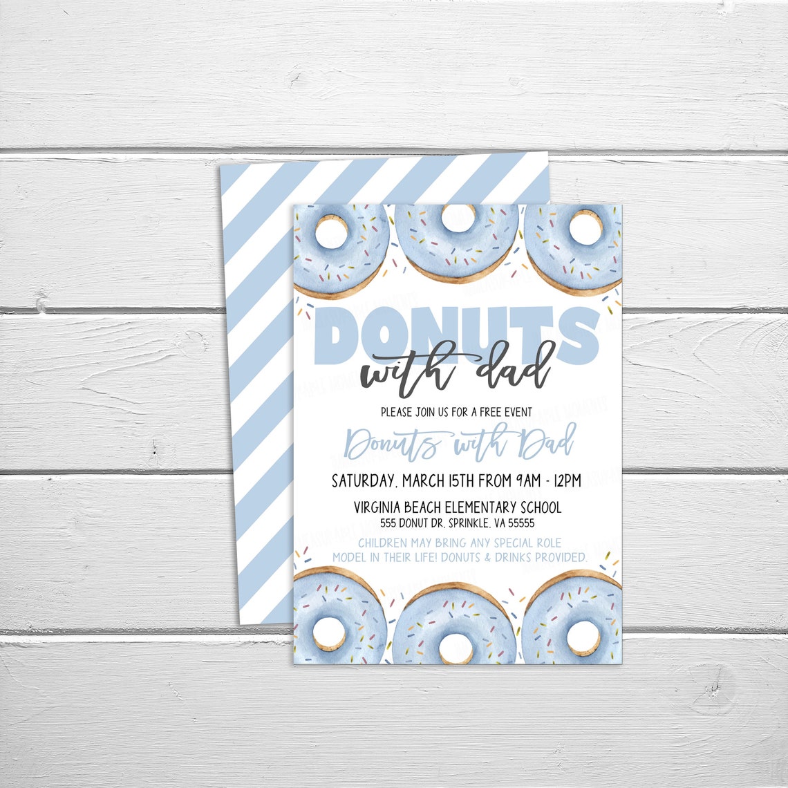Donuts With Dad Invitation School PTO PTA Flyer Father's | Etsy