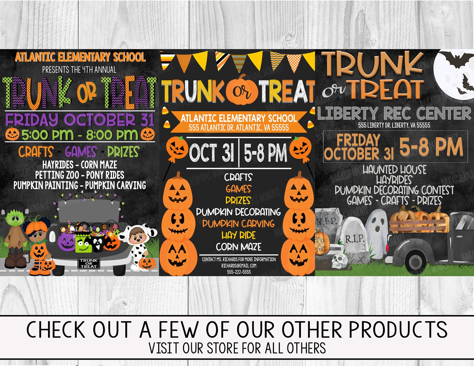 EDITABLE Trunk or Treat Flyer Invitation Kids Halloween - Etsy