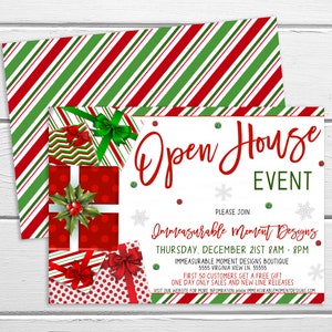 Editable Christmas Open House Invitation, Holiday Shopping Boutique ...