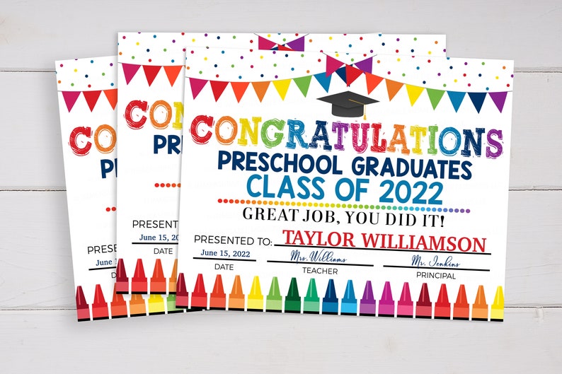 Editable Graduation Certificate Diploma Any Grade Kindergarten | Etsy