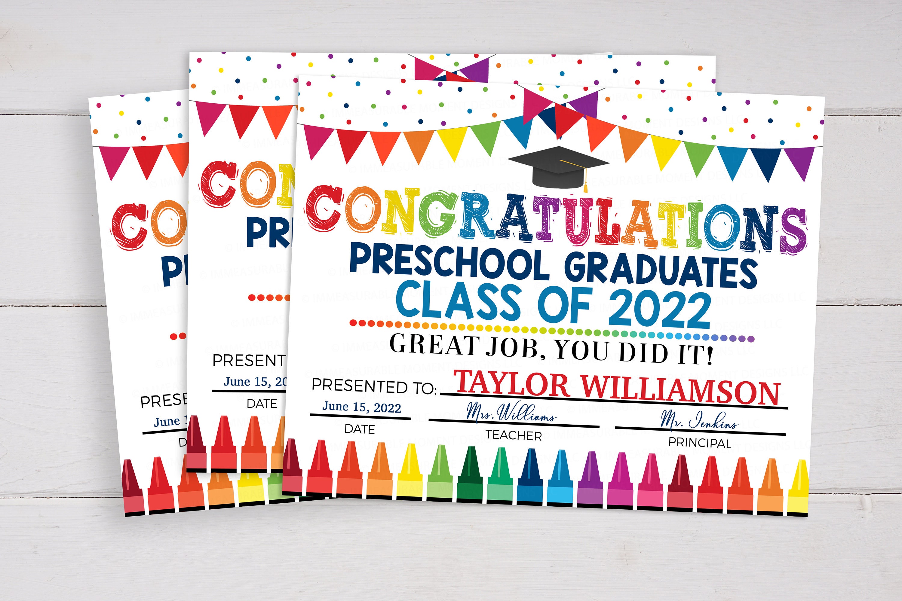 Editable Graduation Certificate Diploma Any Grade Kindergarten ...