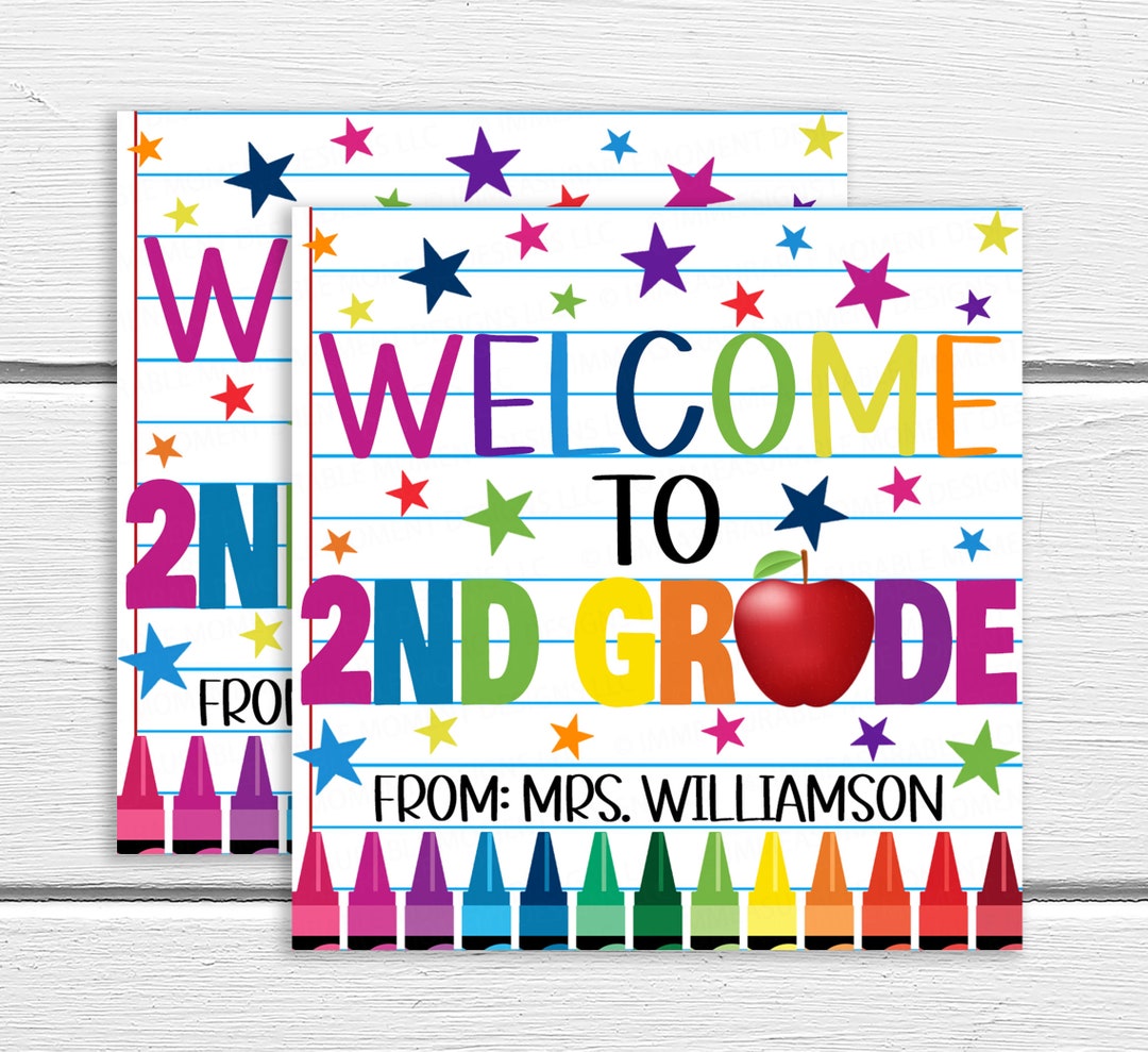 Welcome to Second Grade Gift Tag, New School Year 2nd Grade Student ...