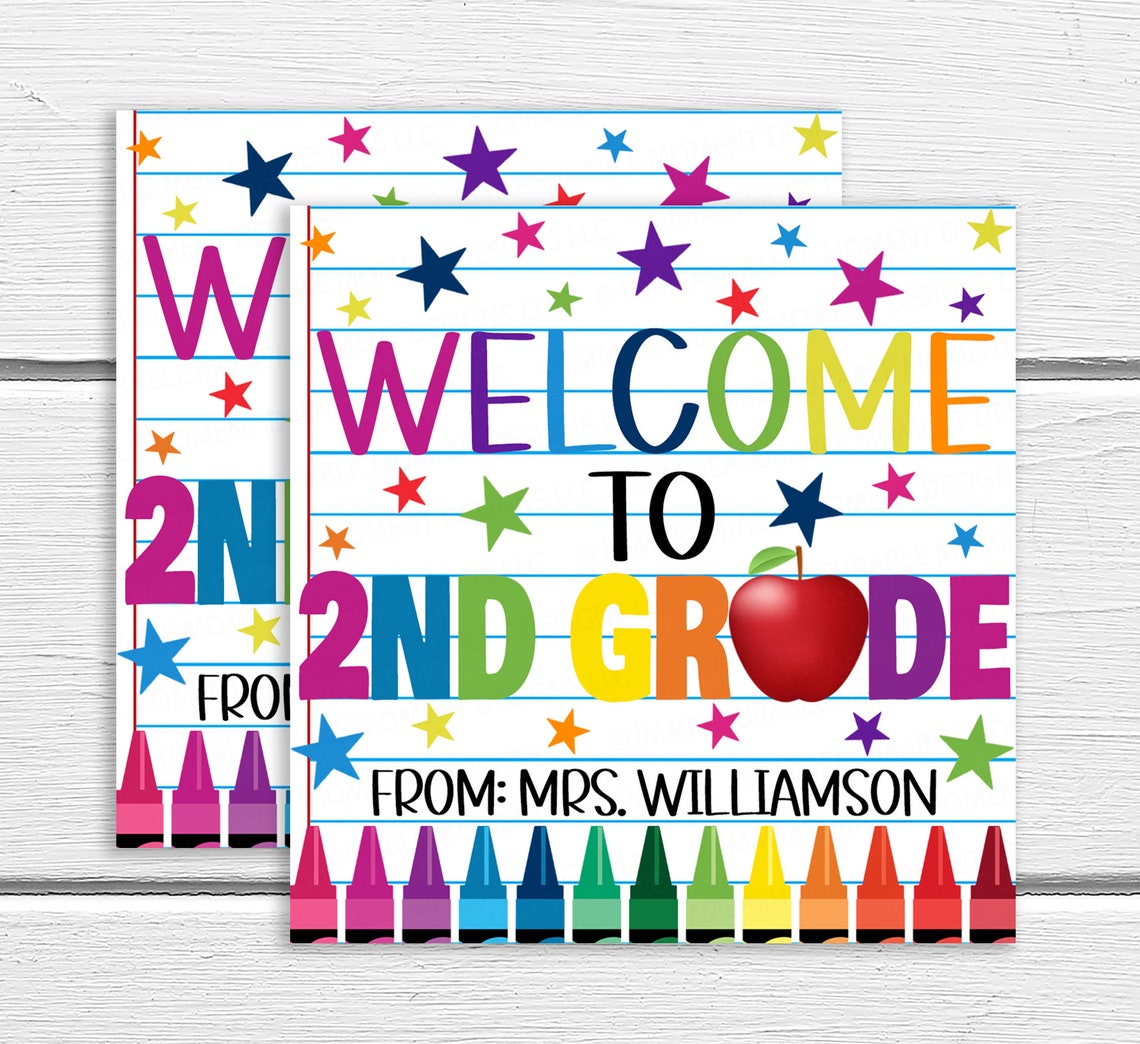 Welcome to Second Grade Gift Tag, New School Year 2nd Grade Student ...