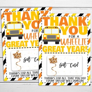 Bus Driver Appreciation Gift Card Holder, Thank You for A Wheelie Great ...