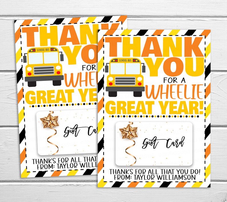 Bus Driver Appreciation Gift Card Holder Thank You for A - Etsy