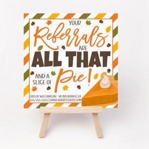 Pie Referrals Gift Tags, Your Referrals Are All That and A Slice of Pie ...