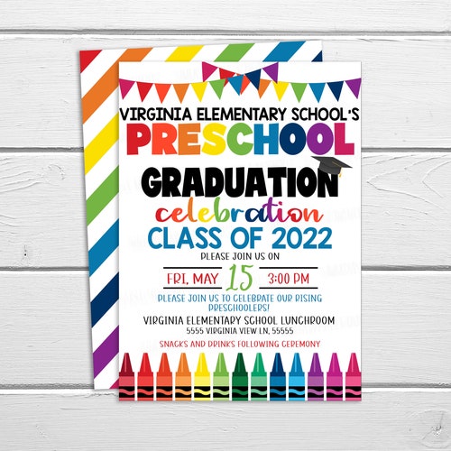 Editable Graduation Invitation Chalkboard Printable - Etsy