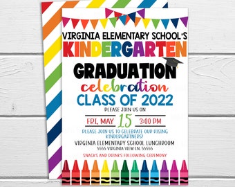 Editable Graduation Invitation Printable Kindergarten - Etsy
