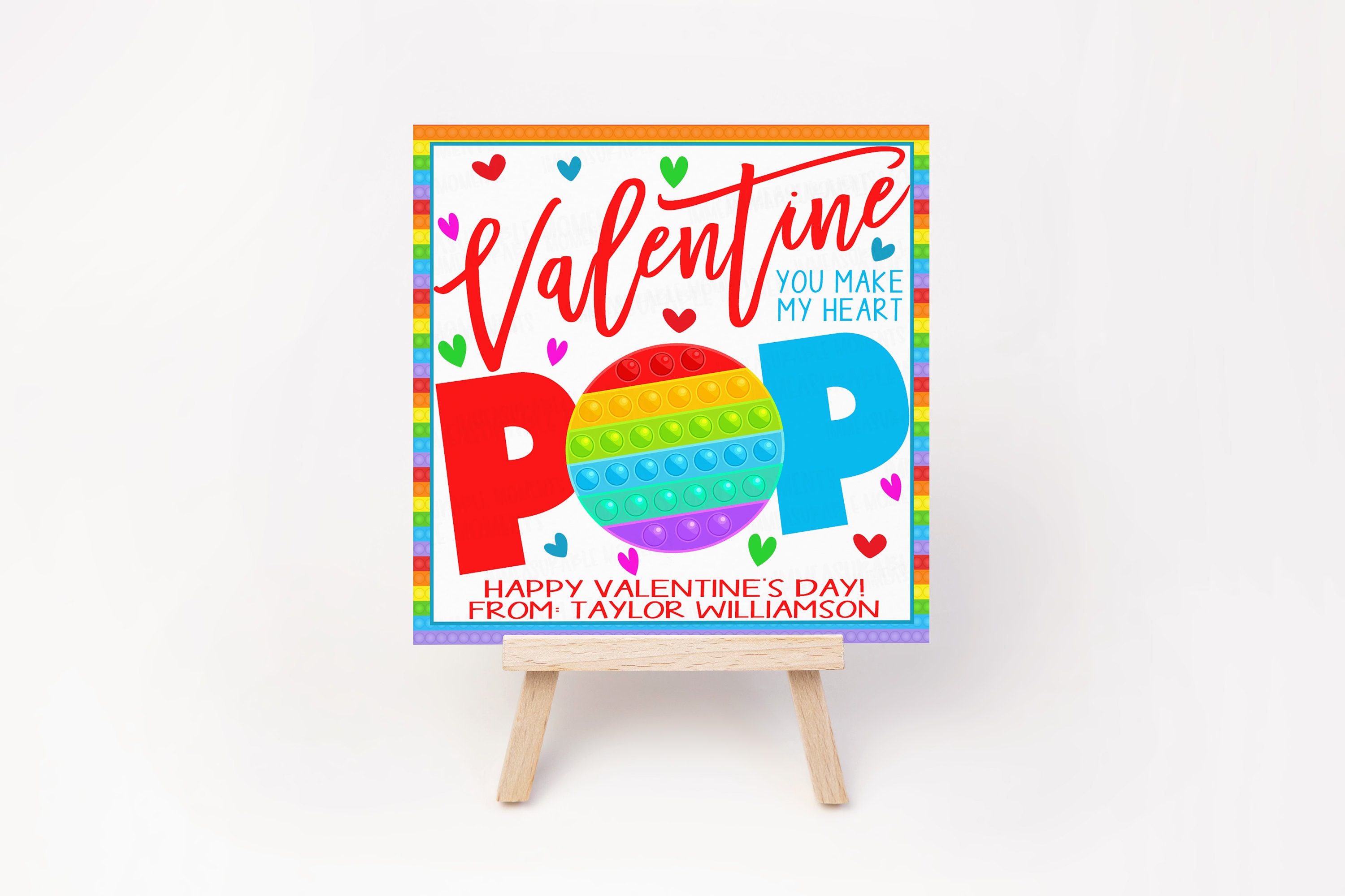 Valentine Pop Gift Tags Editable Pop Gift Tag Fidget Tag | Etsy