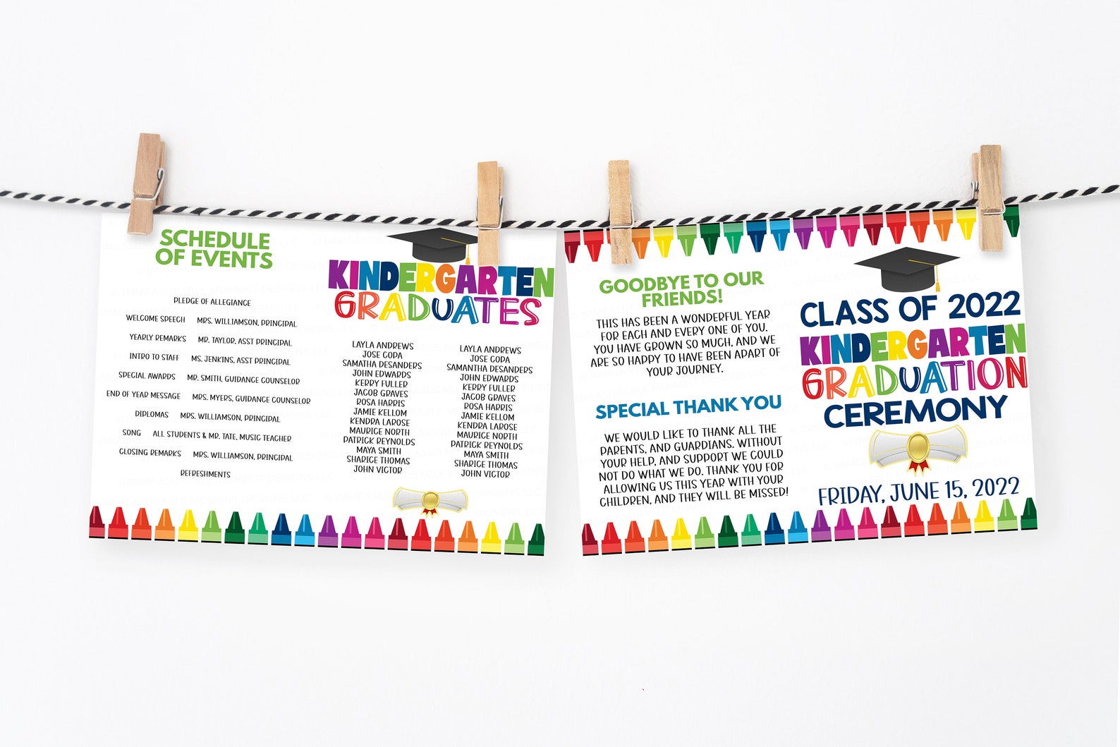 Kindergarten Graduation Ceremony Program Template Kinder, Elementary ...