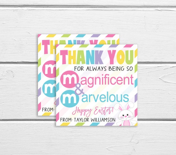 Easter Appreciation Gift Tag, Thank You For Being Magnificent And ...
