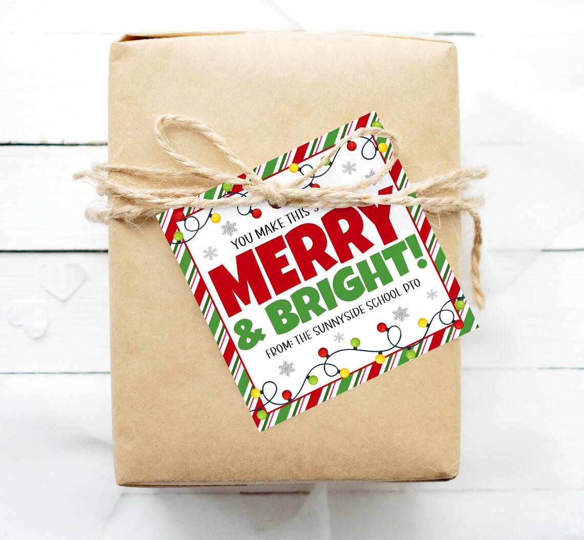 Christmas School Gift Tags You Make This School Merry & - Etsy