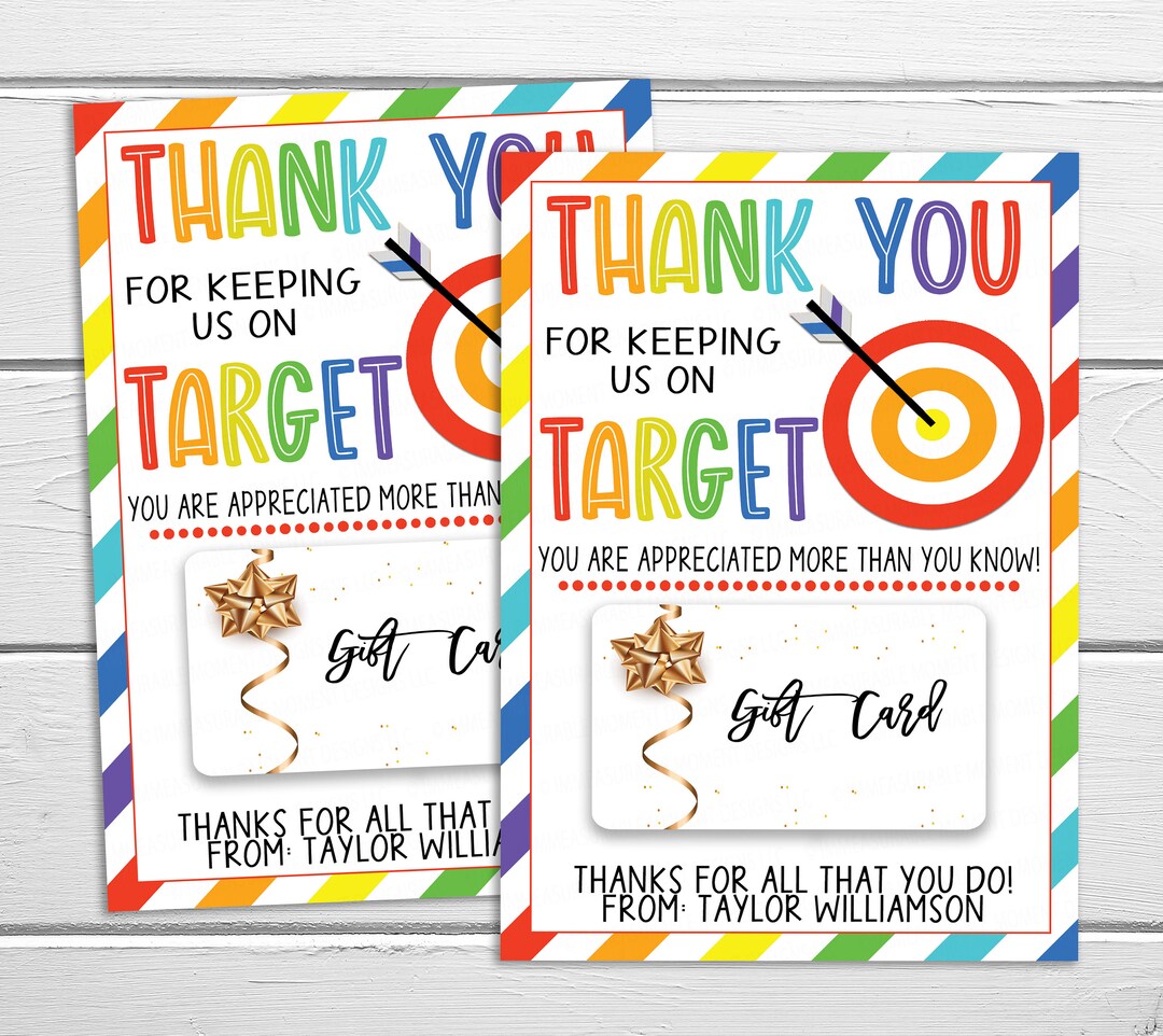 Thank You Target Gift Card Holder Editable Printable End of - Etsy
