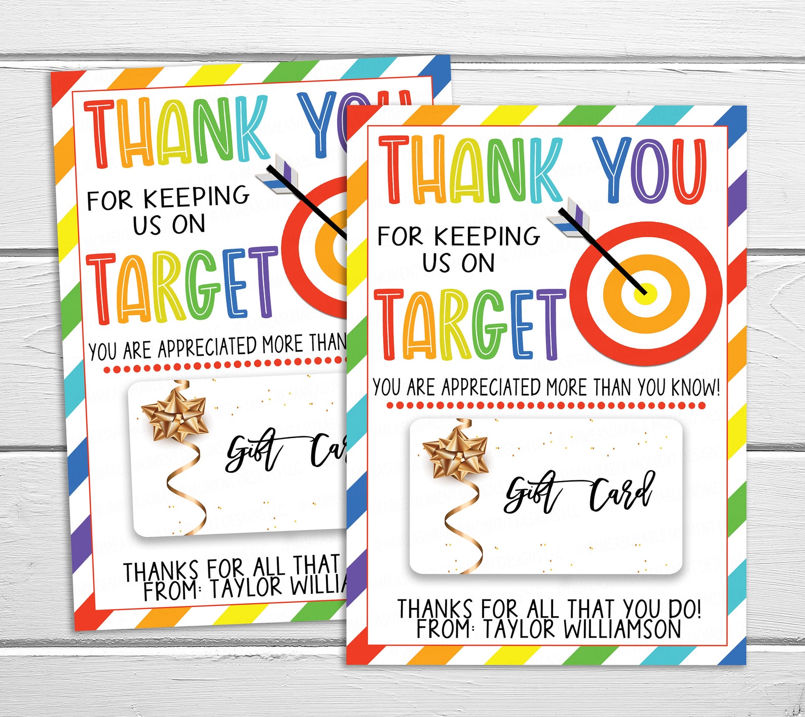 Thank You Target Gift Card Holder Editable Printable End of - Etsy