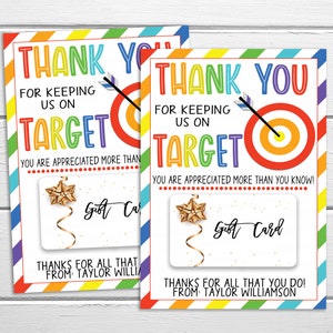 Thank You Target Gift Card Holder, Editable Printable, End of School ...