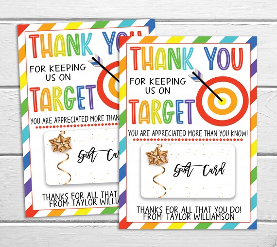 Thank You Target Gift Card Holder, Editable Printable, End Of School ...