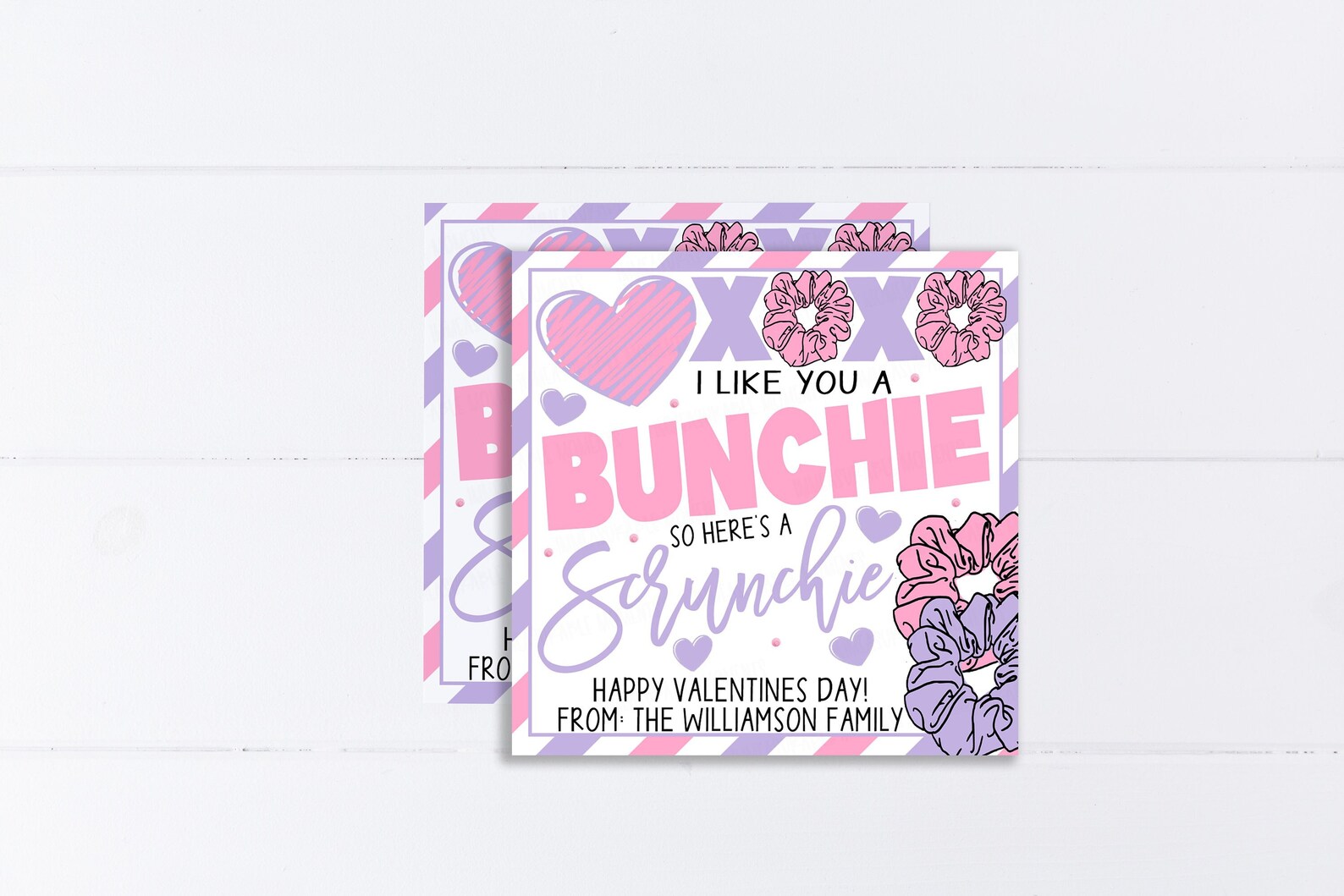 Valentine Scrunchie Tags, Valentine Girl Hair Tie Tag, Scrunchie Gift ...