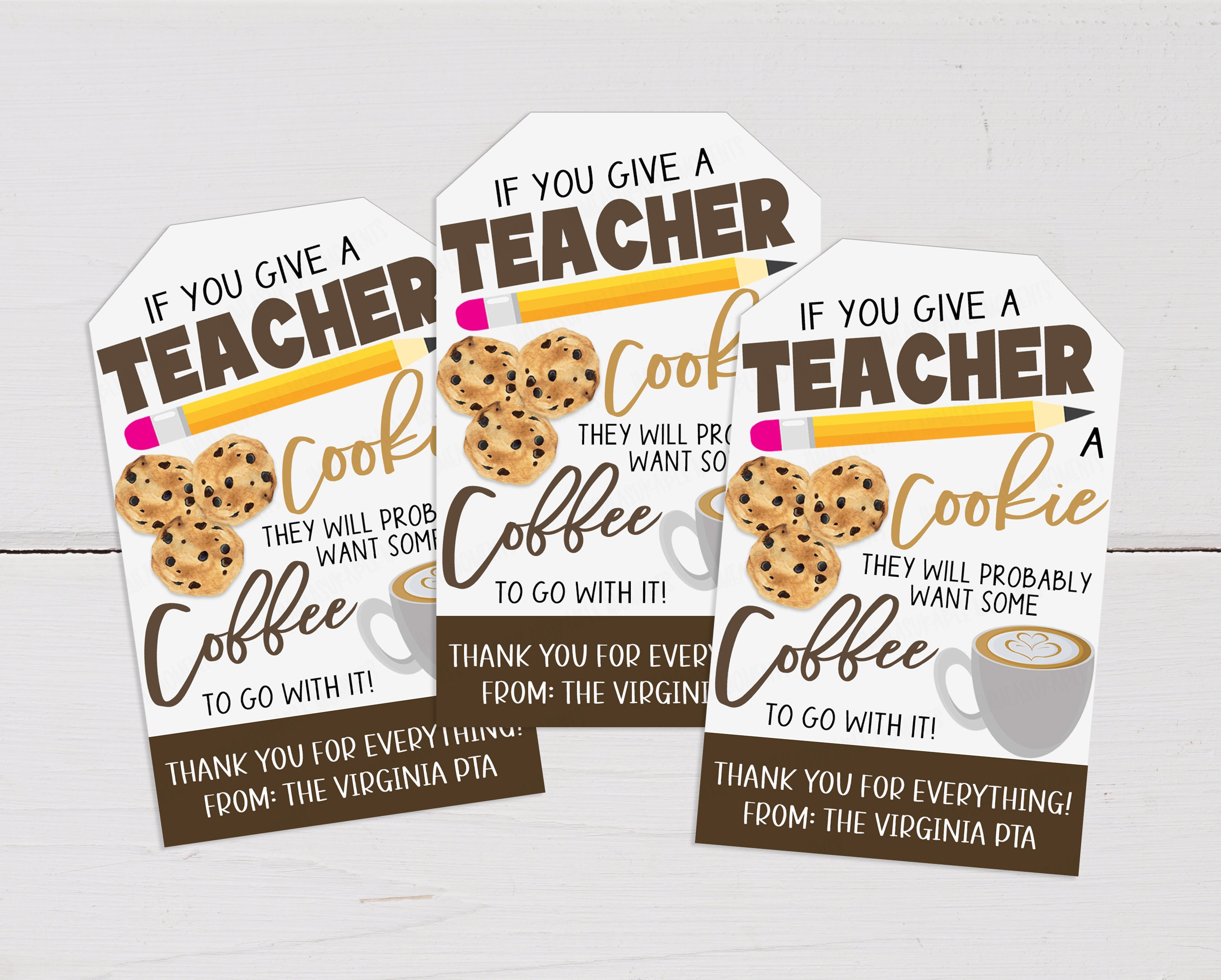 Teacher Appreciation Gift Tag If You Give A Teacher Cookie | Etsy