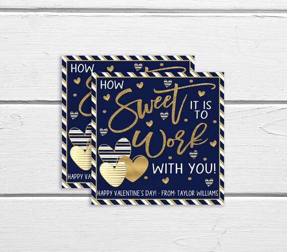 Valentine Coworker Appreciation Gift Tags, Editable Company Staff ...