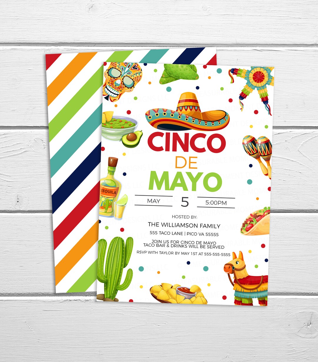 Cinco De Mayo Invitation, Mexican Let's Fiesta Party Invite, Mexican ...