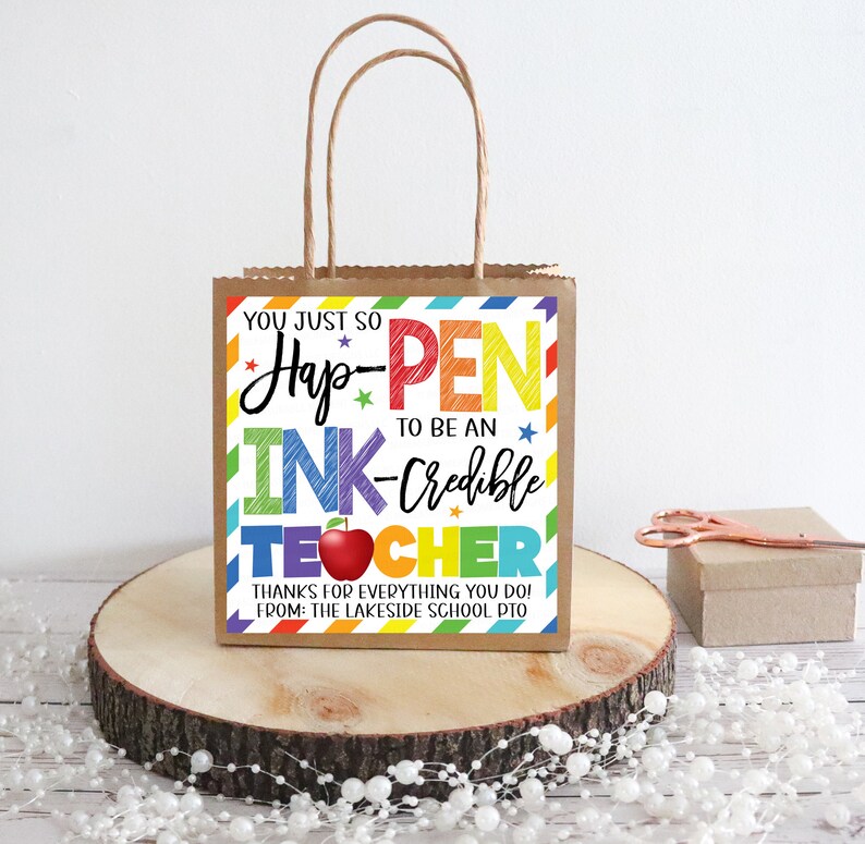 Teacher Pen Thank You Gift Tags You Hap-pen Ink-credible - Etsy