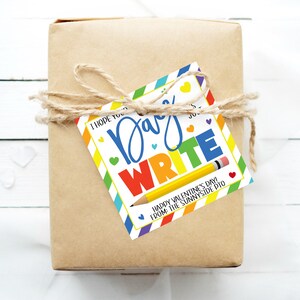 Valentine Pencil Gift Tags, Hope Your Day is Just Write, Valentine's ...