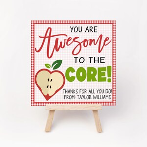 Teacher Apple Gift Tags, You Are Awesome to the Core, Teacher ...