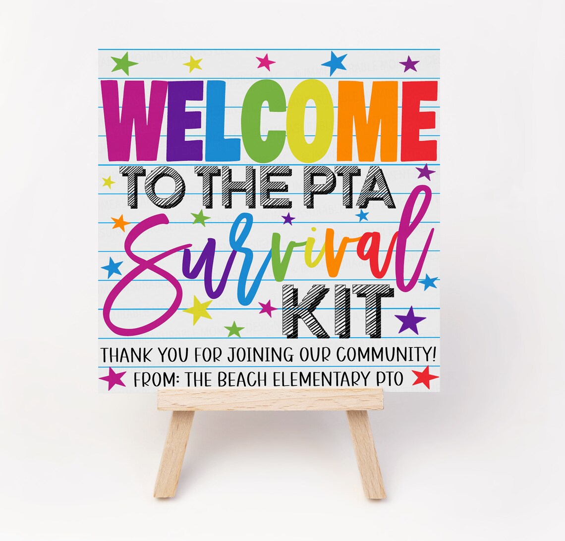 PTA Survival Kit Gift Tag Welcome New Members Elementary - Etsy