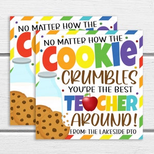 Teacher Appreciation Cookie Gift Tags, No Matter How the Cookie ...
