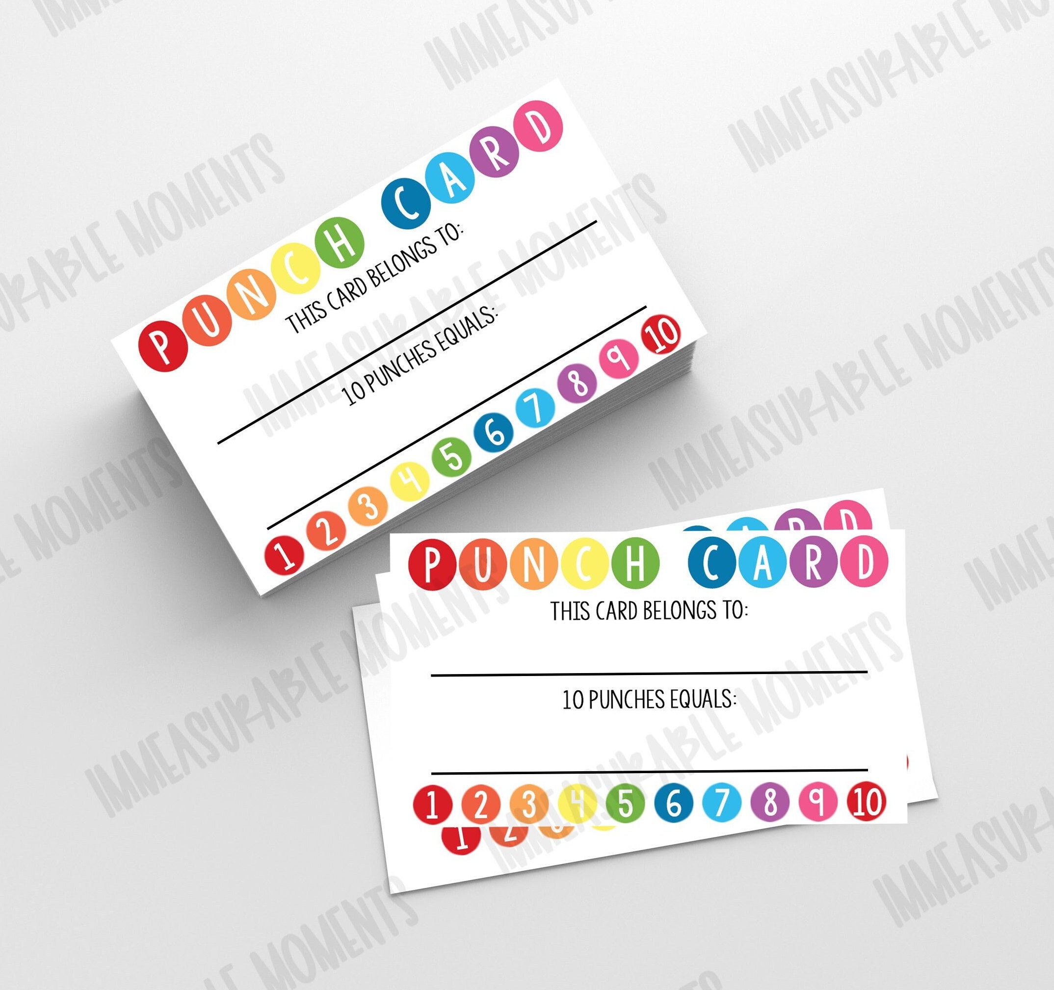 Reward Punch Card Colorful Circles for Children - Etsy