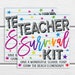 Teacher and Staff Survival Kit Gift Tag, Printable Back to School Gift ...