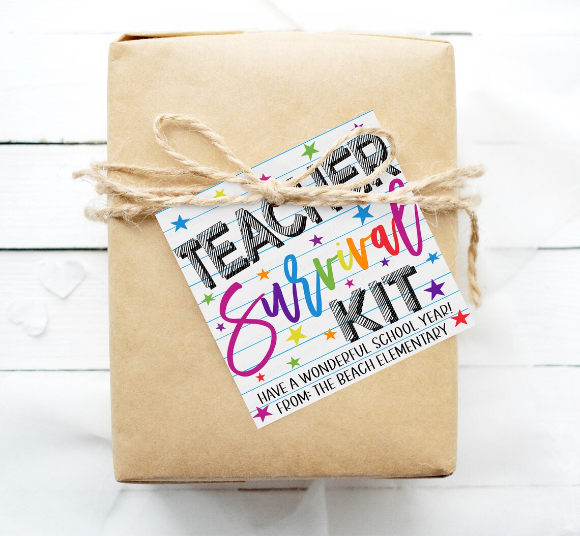 Teacher and Staff Survival Kit Gift Tag Printable Back to - Etsy