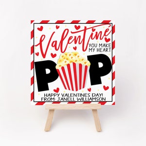 Valentine Popcorn Gift Tags, Editable Popcorn Gift Tag, You Make My ...