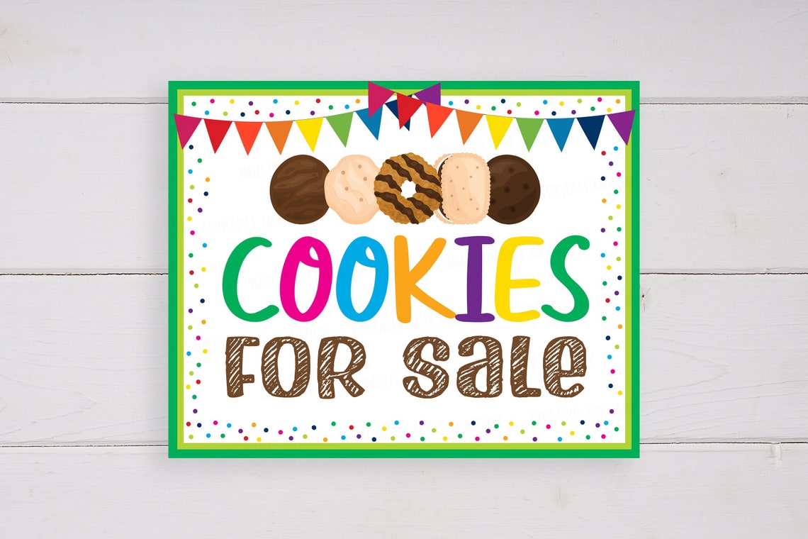 Scout Cookie Booth Sign, Cookies Sold Here, Printable Cookie Drop ...