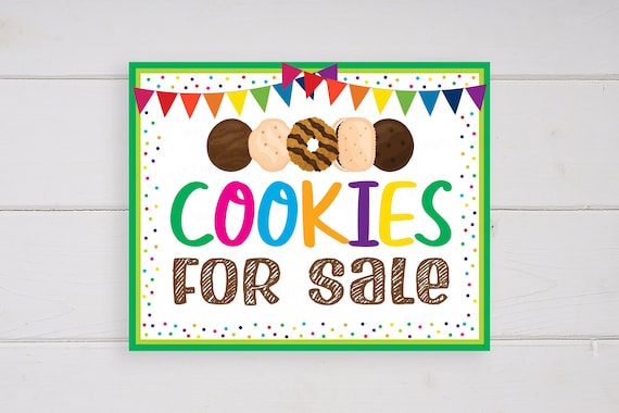 Scout Cookie Booth Sign, Cookies Sold Here, Printable Cookie Drop ...