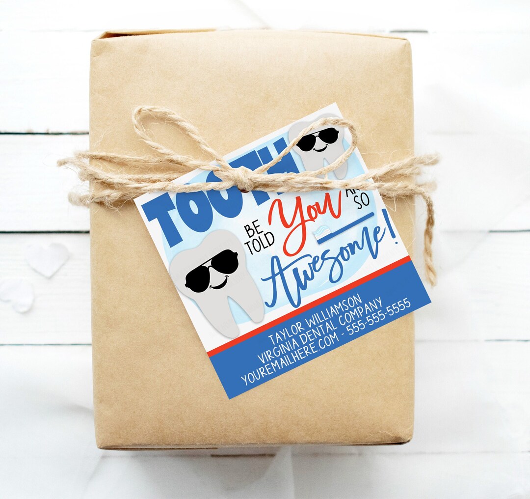 Dental Appreciation Gift Tag, Tooth Be Told You Are Awesome, Thank You ...