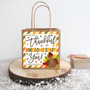 Fall Staff Appreciation Tags, Thankful for Staff Like You, Thanksgiving ...