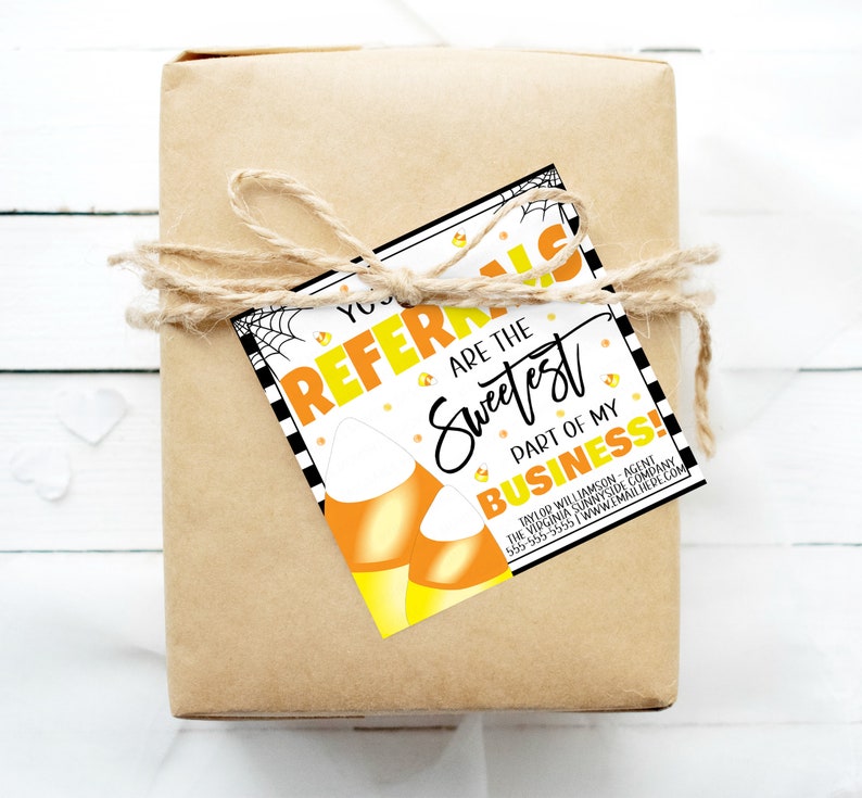 Halloween Candy Referral Gift Tags, Fall Referrals Sweetest Part of My ...